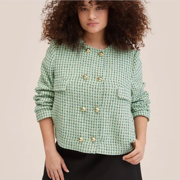 Mango | Jackets & Coats | Mango Outlet Doublebreasted Tweed Jacket Nwts ...